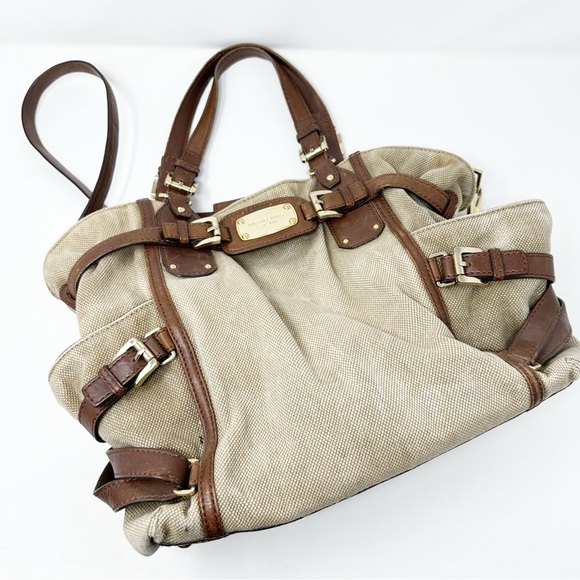Michael Kors | Bags | Michael Kors Gansevoort Natural Hemp Canvas Mocha ...
